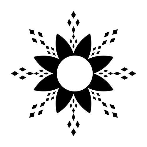 Flower Black Symmetrical Simple Vector Images (over 1,200)