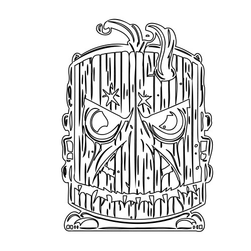 Frankensteins monster outline sketch Royalty Free Vector
