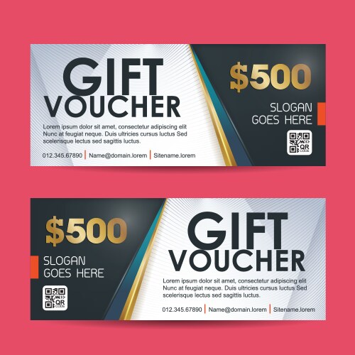 Gift coupon with ribbon bow and offer Royalty Free Vector