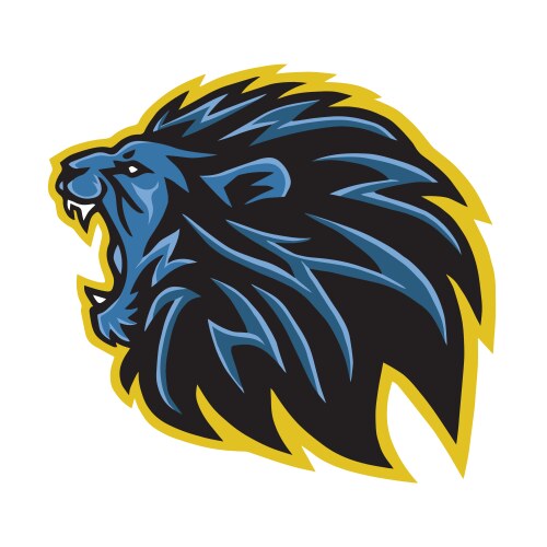 Wild lion head mascot Royalty Free Vector Image