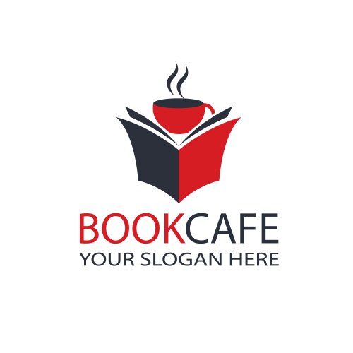 Literary cafe emblem Royalty Free Vector Image