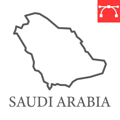 Saudi Arabia Outline Map Vector Images (over 1,200)