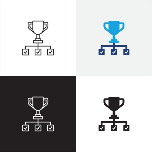 Achievements icon set prize awards icons victory Vector Image