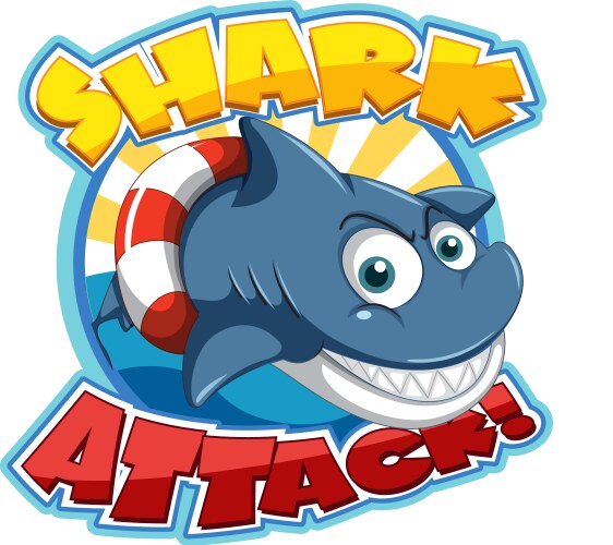 Font design for words shark attack Royalty Free Vector Image