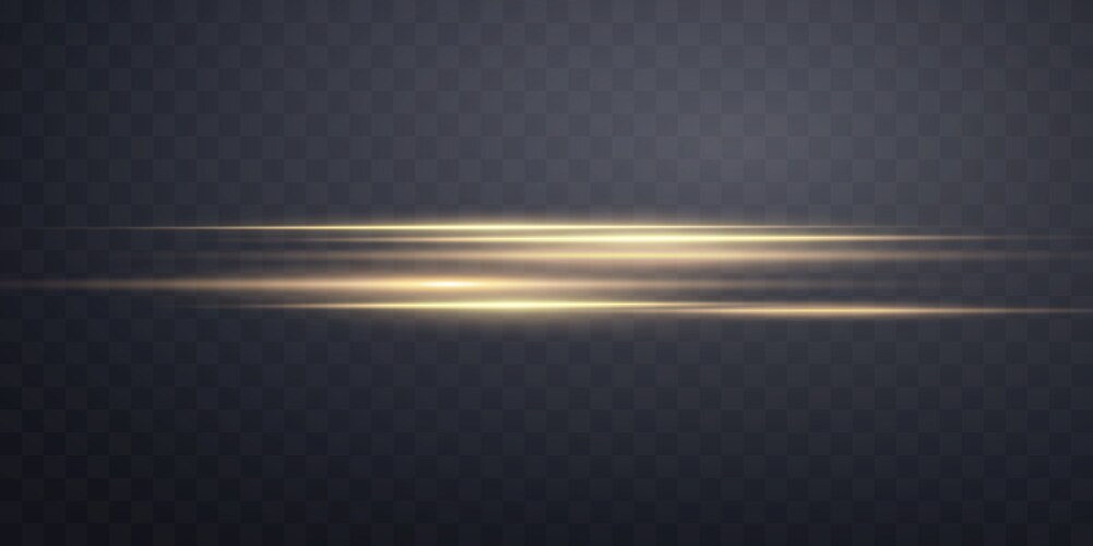 Gold horizontal lens flare sun flash with rays Vector Image