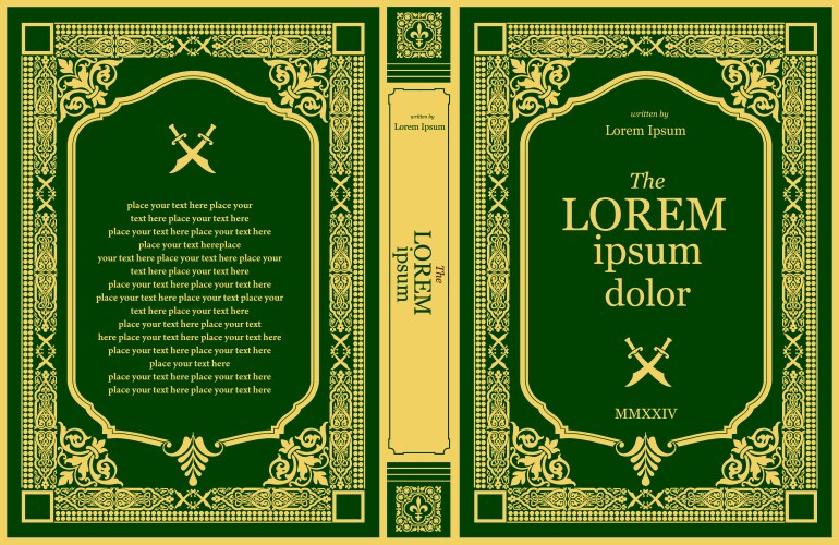 Ornate leather book cover and old retro ornament Vector Image