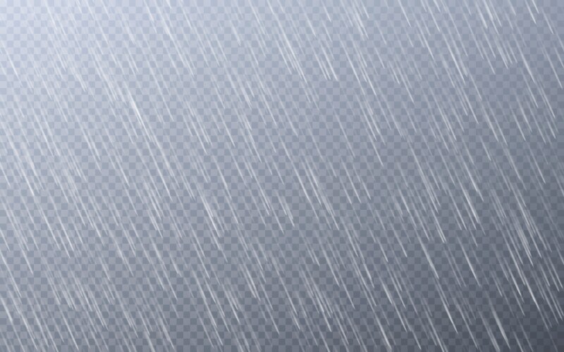 Rain drops on transparent background falling Vector Image