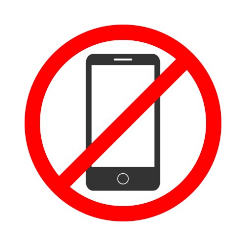 No cell phone sign Royalty Free Vector Image - VectorStock