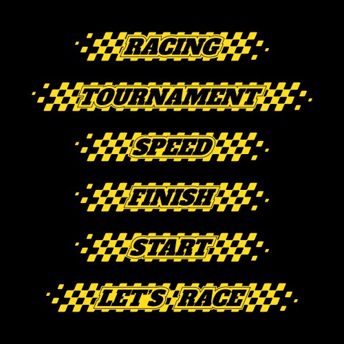 Racing colour lines set Royalty Free Vector Image