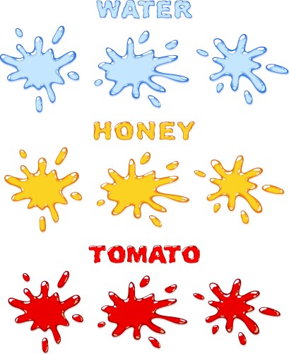 Paintball color splash set Royalty Free Vector Image