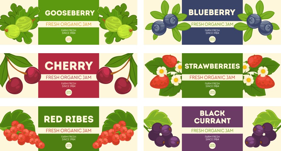 Jam mango label and packaging jar with cap Vector Image