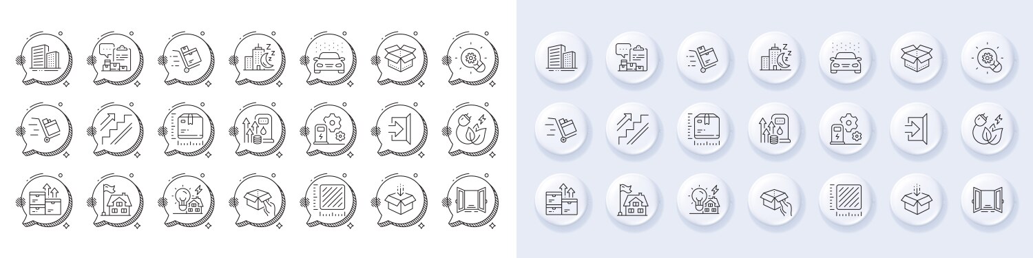 Engineering documentation buildings and push cart Vector Image