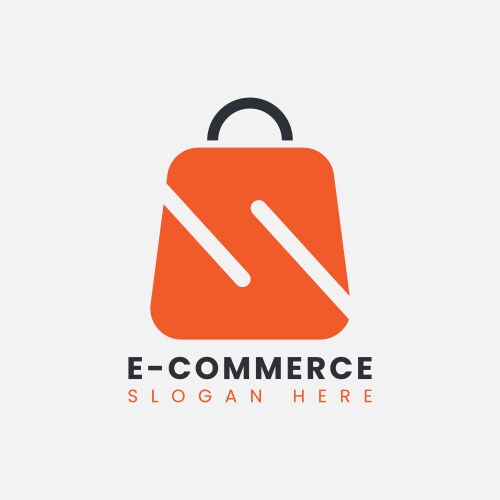Modern ecommerce online shop store logo design Vector Image