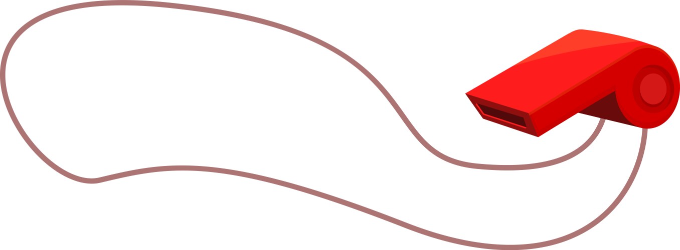 Red whistle blowing making loud sound for sport Vector Image