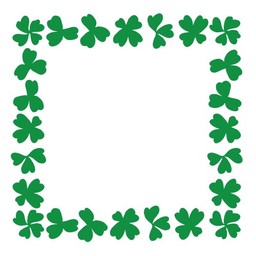 Square frame with clover plant and place Vector Image