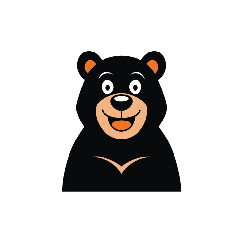 Asiatic black bear speaks icon Royalty Free Vector Image
