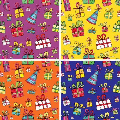 Gift wrapping paper cartoon seamless pattern Vector Image