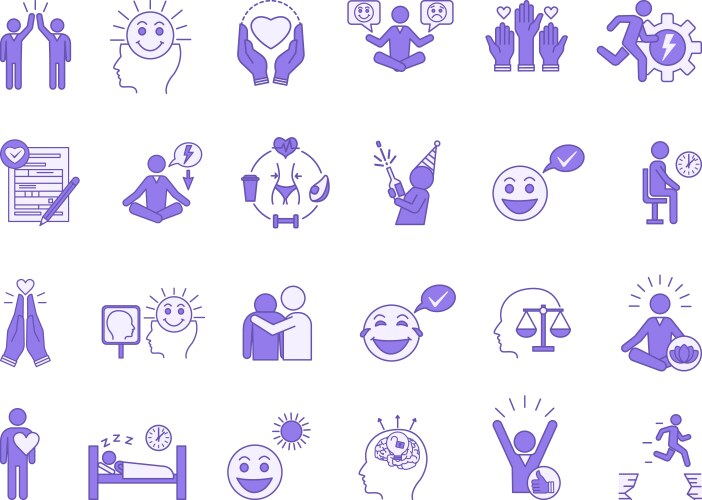 Colored positive mindset icon of smiling Vector Image