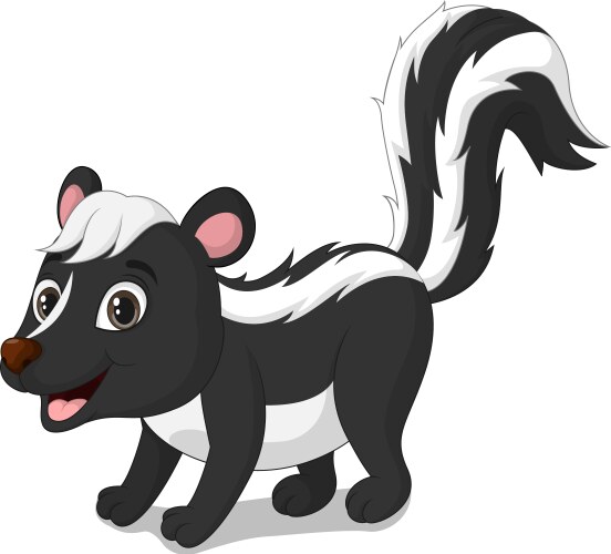 Cute skunk cartoon Royalty Free Vector Image - VectorStock
