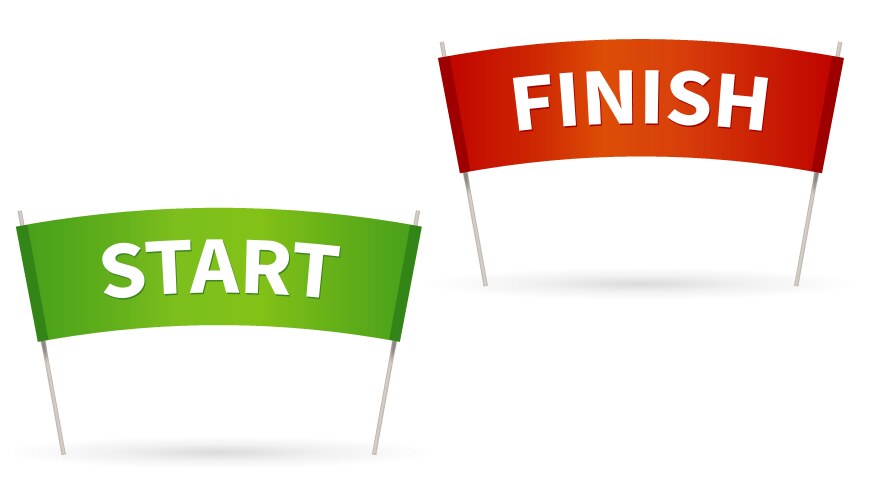 Start and finish Royalty Free Vector Image - VectorStock