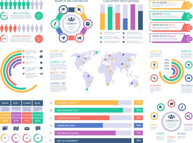 Abstract dna molecule business infographic Vector Image