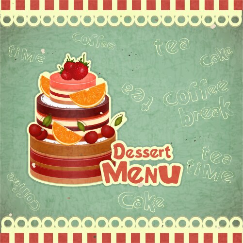 Dessert menu Royalty Free Vector Image - VectorStock
