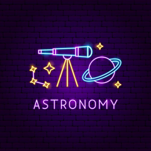 Neon School Subject Labels Royalty Free Vector Image