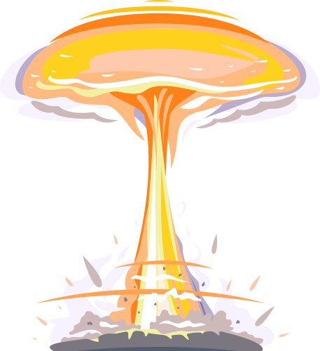 Bomb explosion on ground Royalty Free Vector Image