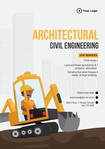 Flyer design of architectural civil engineering Vector Image