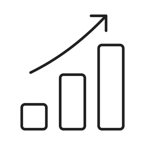Growth graph icon on white background Royalty Free Vector