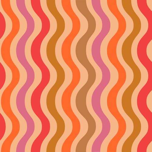 Retro 70s waves seamless pattern Royalty Free Vector Image