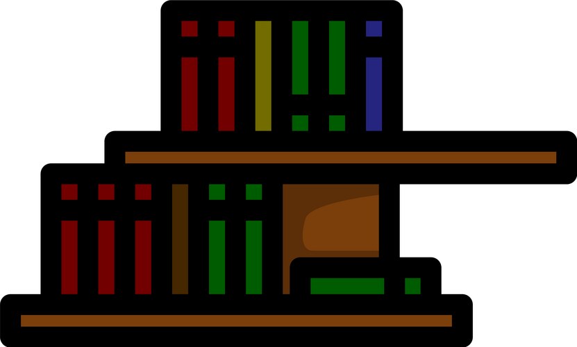 Wall bookshelf icon Royalty Free Vector Image - VectorStock