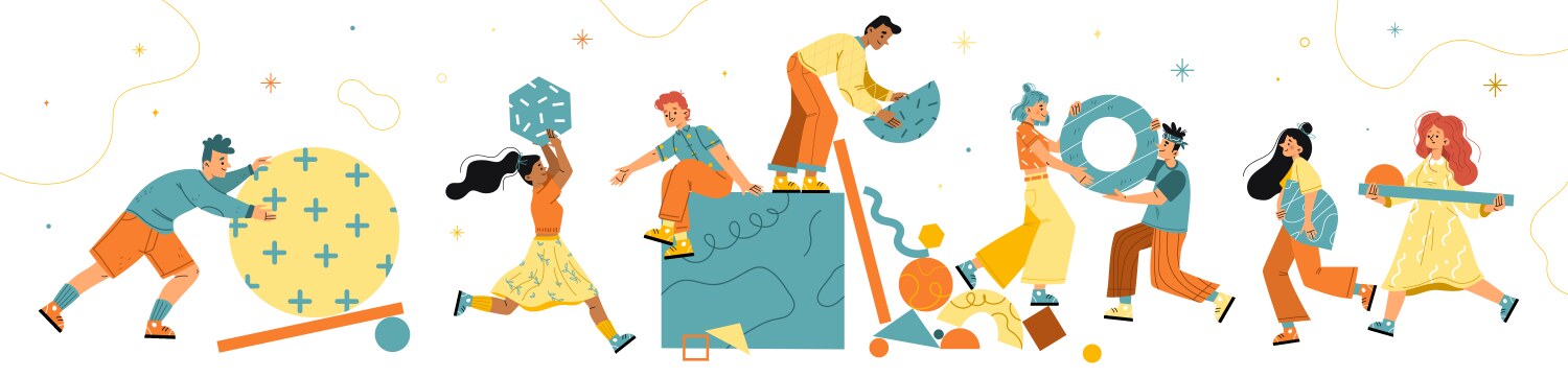 Cartoon business team celebrating an award Vector Image