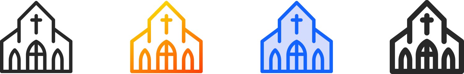 Church iconthin linear gradient blue stroke Vector Image