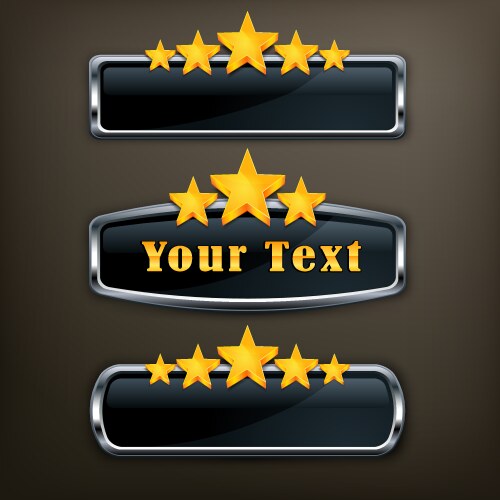 Metallic icons with stars Royalty Free Vector Image