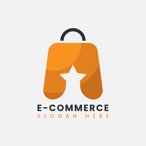 Modern ecommerce online shop store logo design Vector Image