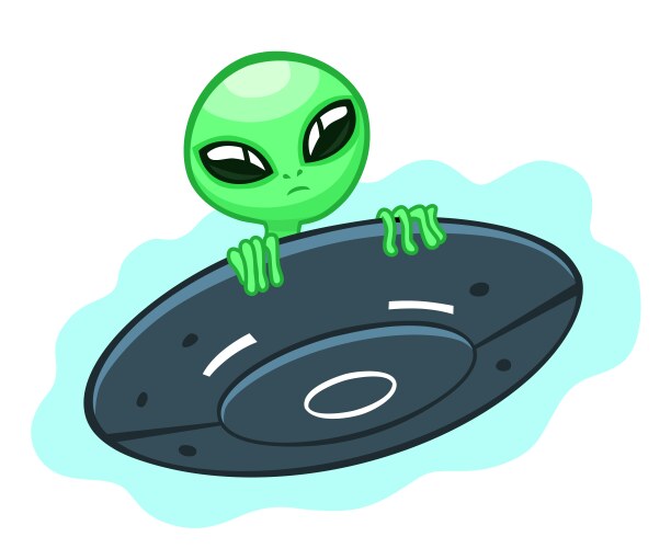 Alien flying saucer Royalty Free Vector Image - VectorStock