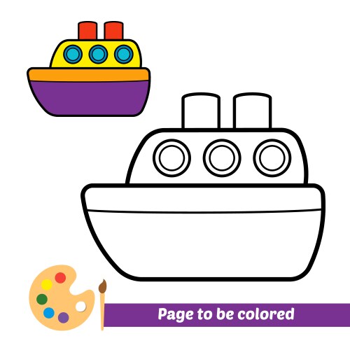 Coloring book for kids ship Royalty Free Vector Image
