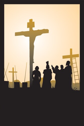 Abstract religious banner with crucified jesus Vector Image
