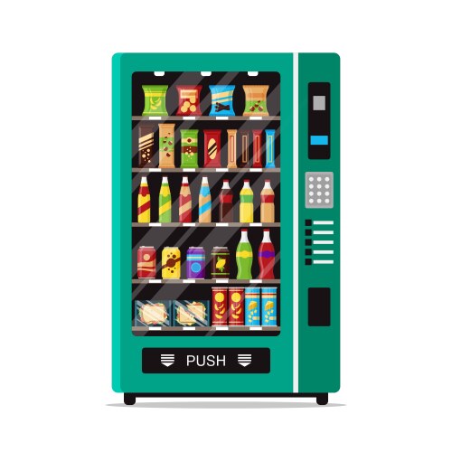 Vending machine snacks sandwich biscuit chocolate Vector Image