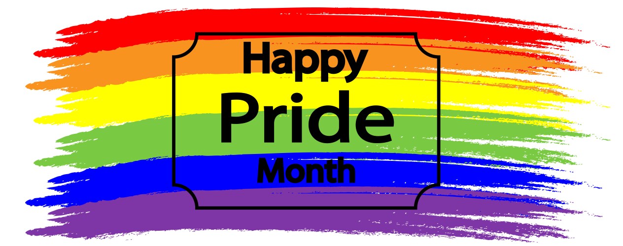 Lgbtq pride month banner rainbow Royalty Free Vector Image