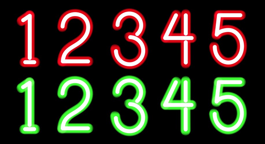 Neon numbers Royalty Free Vector Image - VectorStock