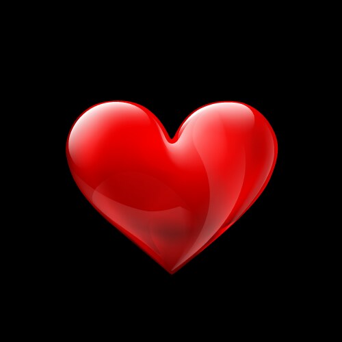 Red glossy heart Royalty Free Vector Image - VectorStock