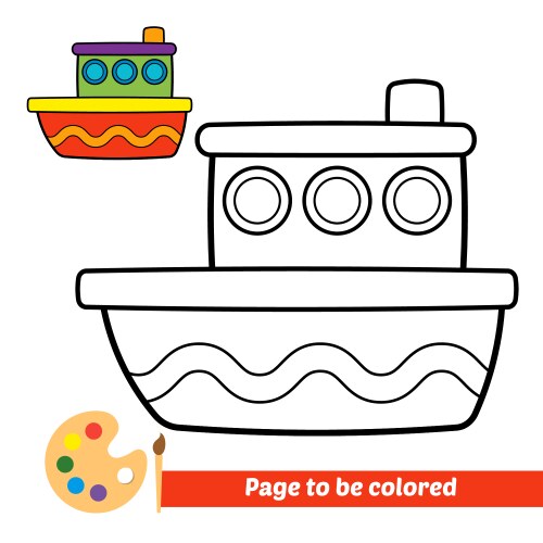 Coloring book for kids ship Royalty Free Vector Image