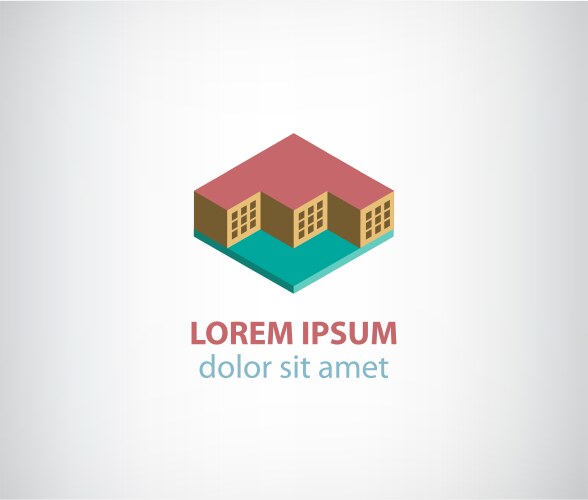 Abstract 3d cube construction logo Royalty Free Vector Image