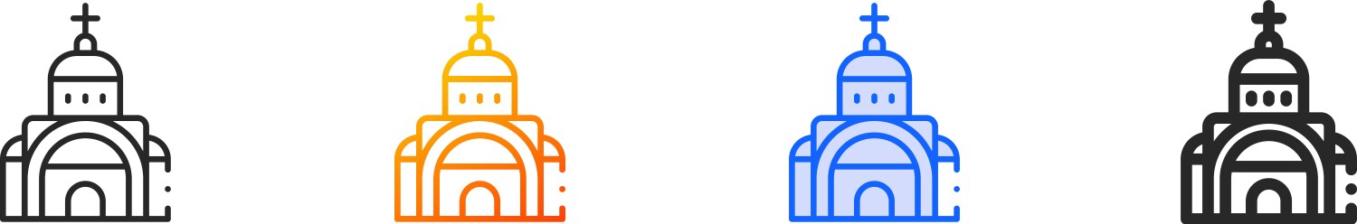 Church iconthin linear gradient blue stroke Vector Image