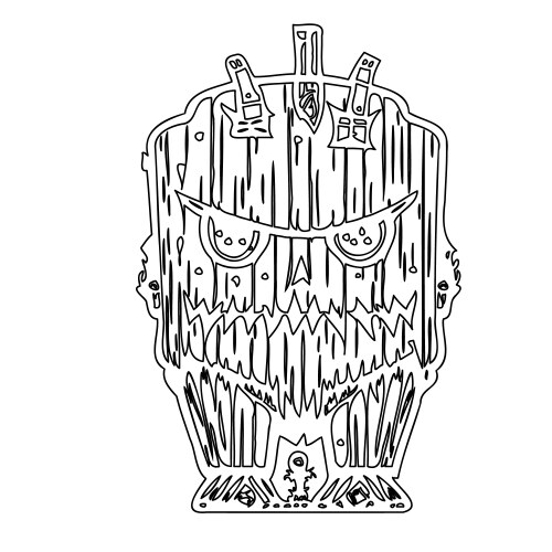 Frankensteins monster outline sketch Royalty Free Vector