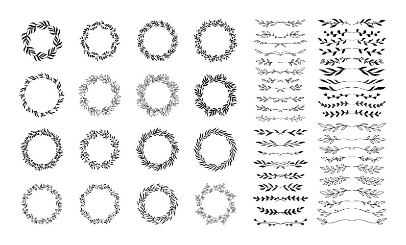 Hand drawn floral text divider isolated doodle Vector Image