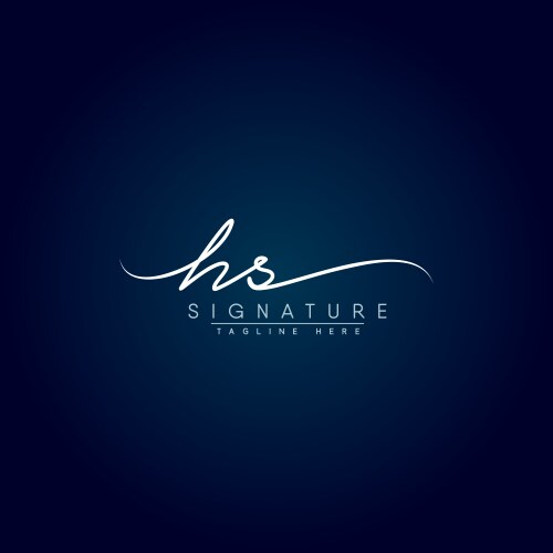 H letter signature logo - handwritten Royalty Free Vector
