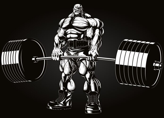 Bodybuilder With A Barbell Royalty Free Vector Image